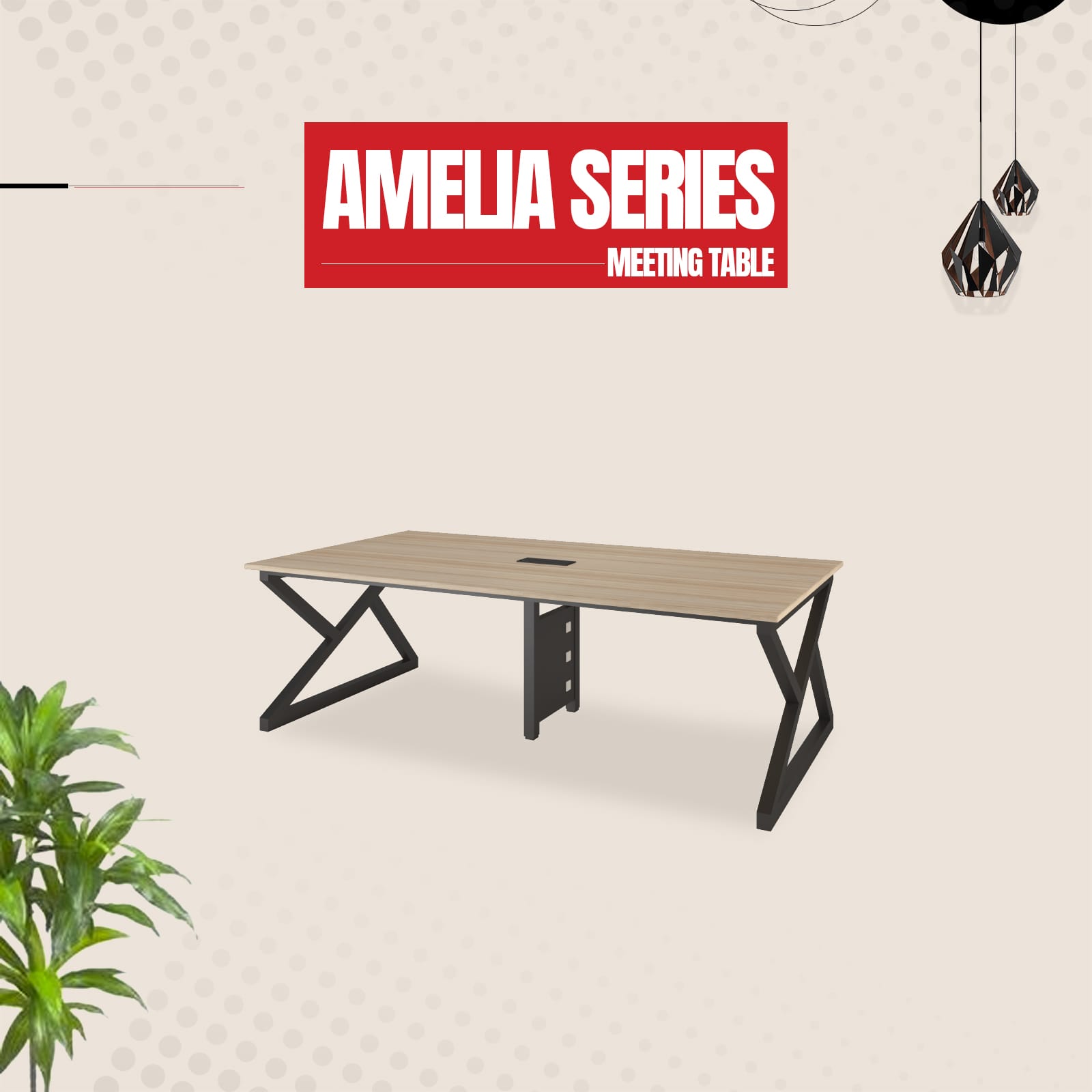 Amelia Eight Persons Meeting Table - Office Furniture