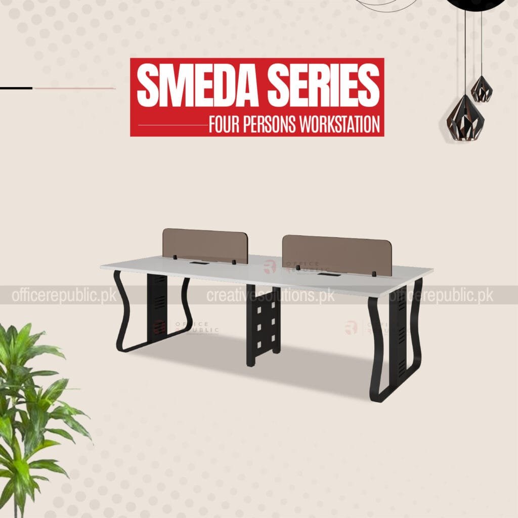 Prive Two Persons Linear Workstation without Drawers - Office Furniture