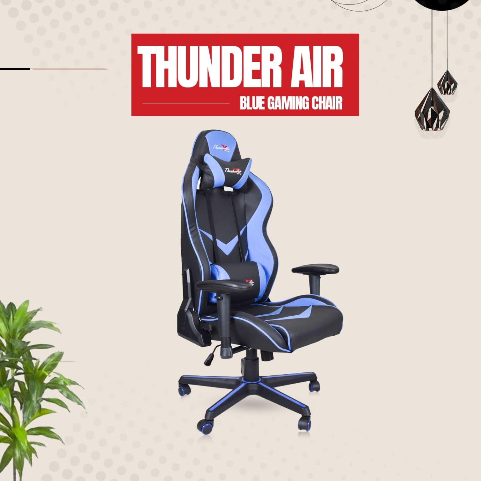 Thunder Air Blue Gaming Chair - OfficeRepublic Furniture Store Lahore